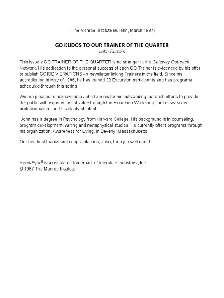 4 GO Kudos - John Dumais | PDF