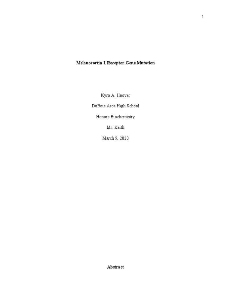 MC1R Gene Mutation & Red Hair | PDF | Red Hair | Integumentary System