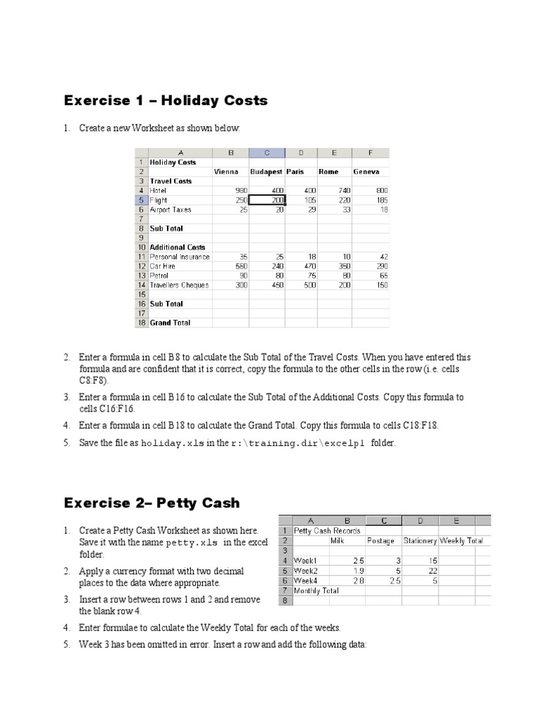 Revision Exercises Excel | PDF | Microsoft Excel | Exchange Rate