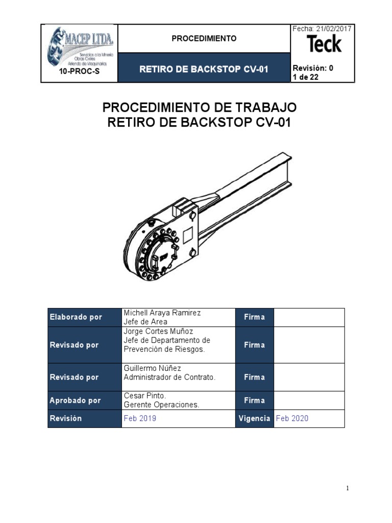 10-Proc-S Retiro de Back Stop CV-01 | PDF | Residuos | Sectores Economicos