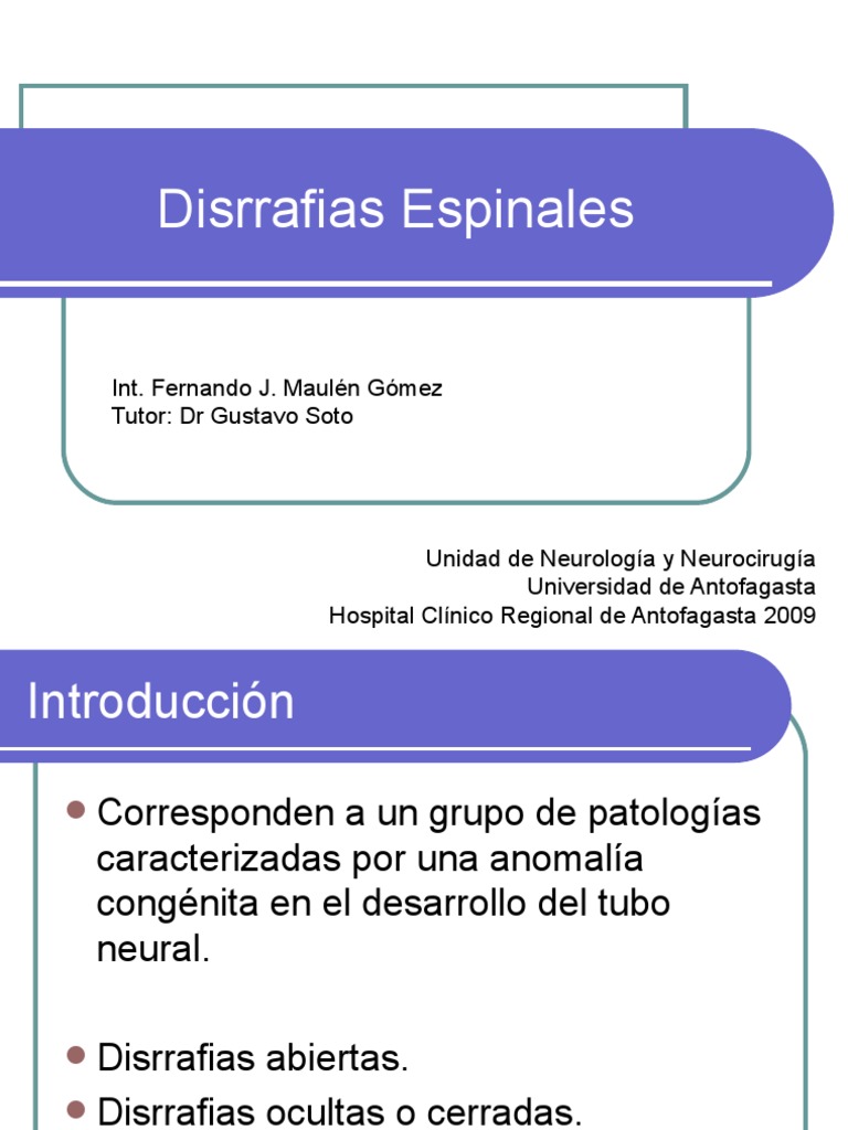 Disrafias Espinales | PDF | Médula espinal | Medicina CLINICA