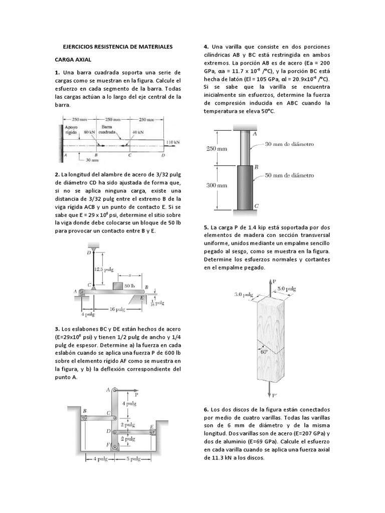 02 Ejercicios Resistencia de Materiales | PDF | Doblar | Acero