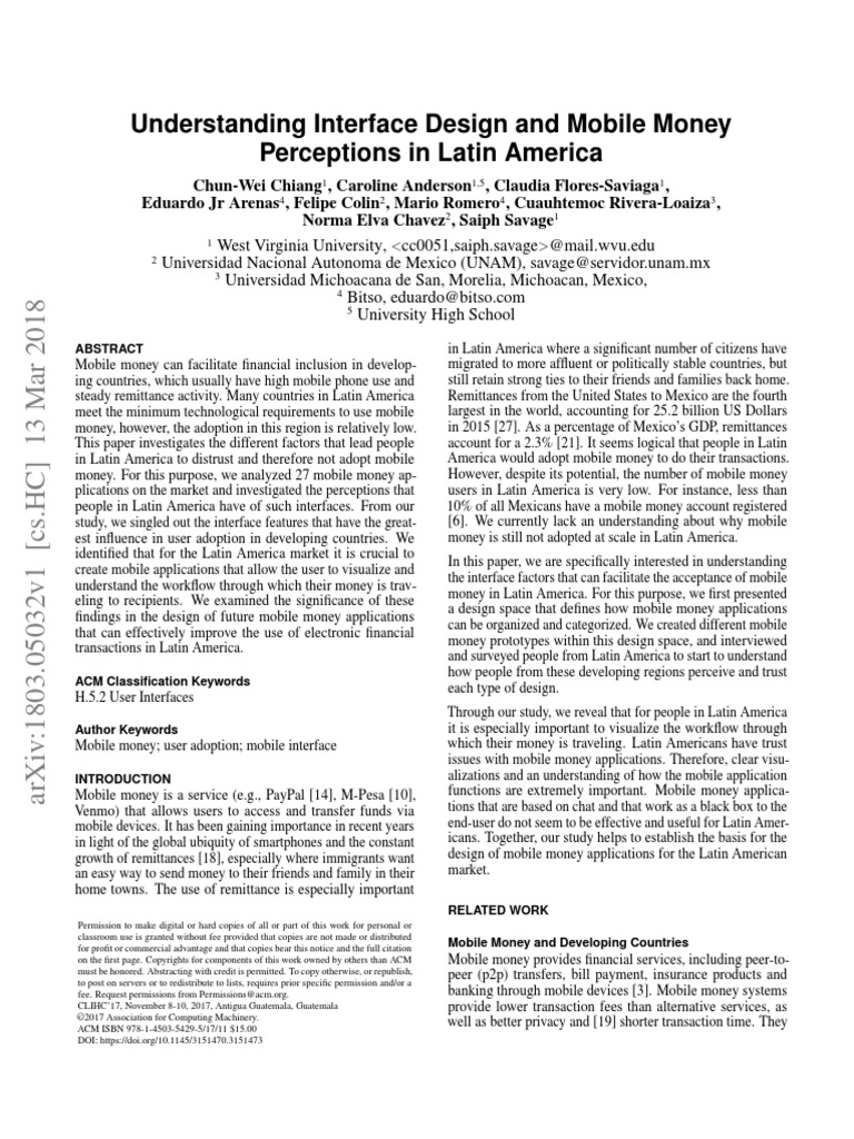 Understanding Interface Design and Mobile Money Perceptions in Latin America | PDF | Instant ...