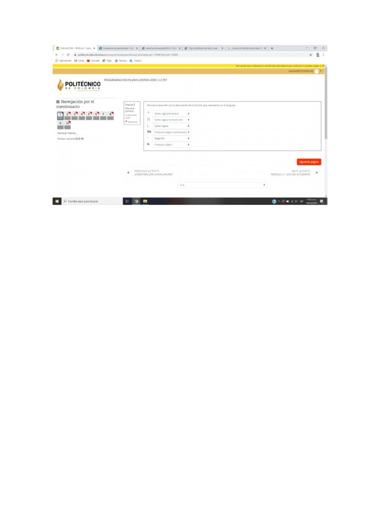 Respuestas Modulo 2 Pregunta 2 Java | PDF