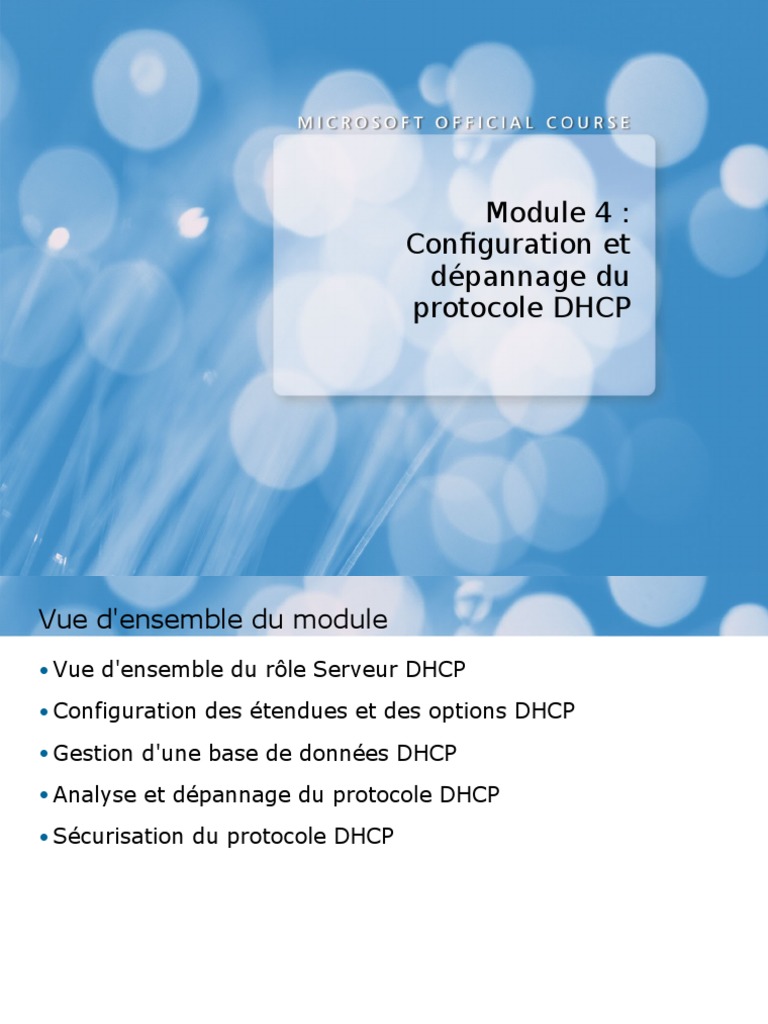 Module 4: Configuration Et Dépannage Du Protocole DHCP | PDF | Serveur (Informatique ...