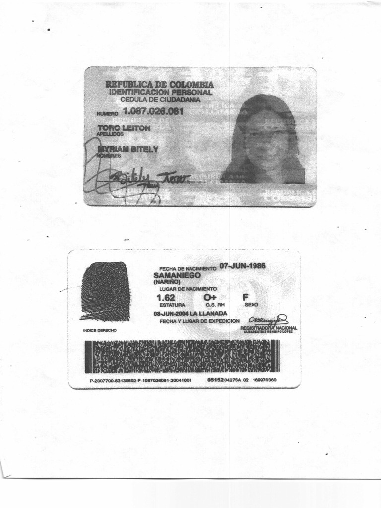 Cedula Miriam PDF | PDF