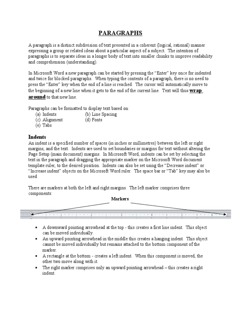Types of Paragraphs | PDF | Paragraph | Microsoft Word