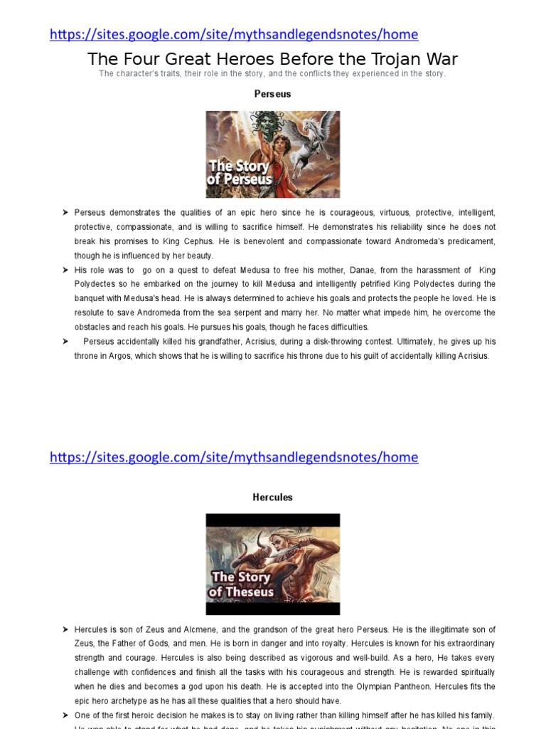 The Four Great Heroes Before The Trojan War | PDF | Theseus | Minotaur