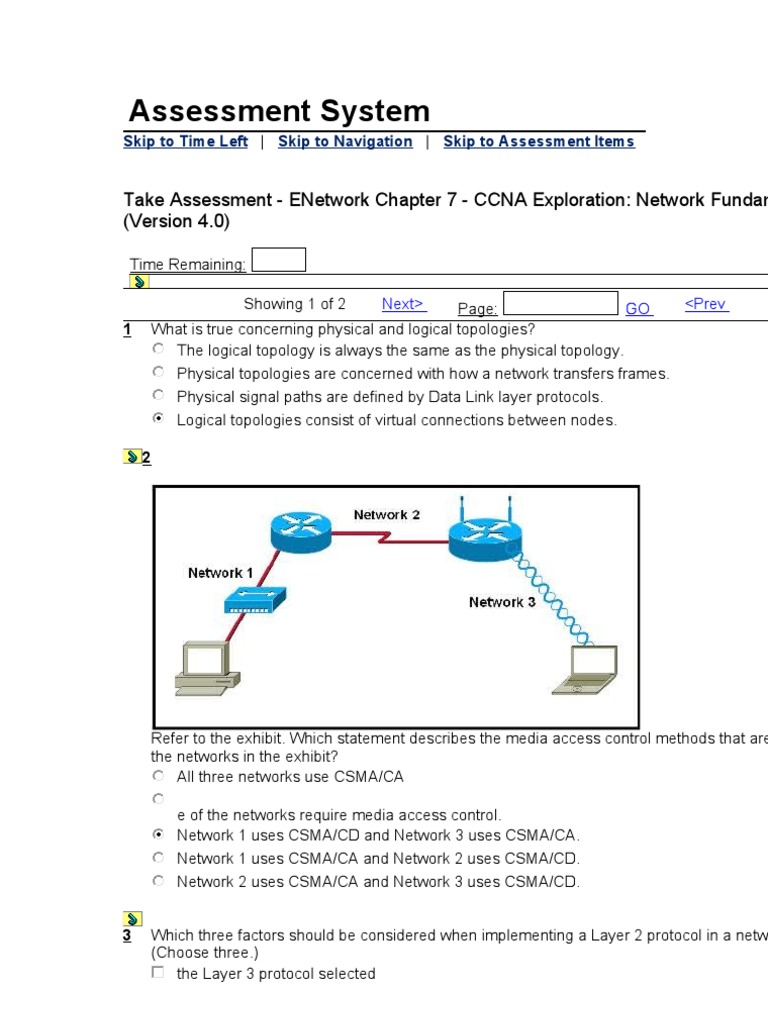 ENetwork Chapter 7 - CCNA Exploration Network Fundamentals (Version 4.0) | PDF | Network ...