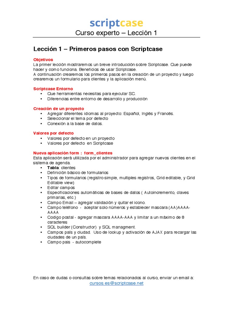 Introducción a Scriptcase: Primeros Pasos | PDF | Arte | Informática