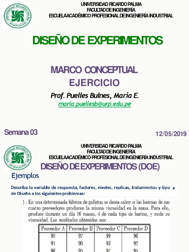 Ejemplos de Diseño de Experimentos (DOE) | PDF | Science | Ciencia y ...