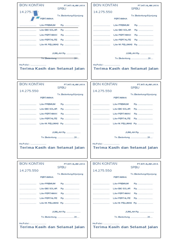 Bon SPBU | PDF | Memasak, Makanan, & Anggur