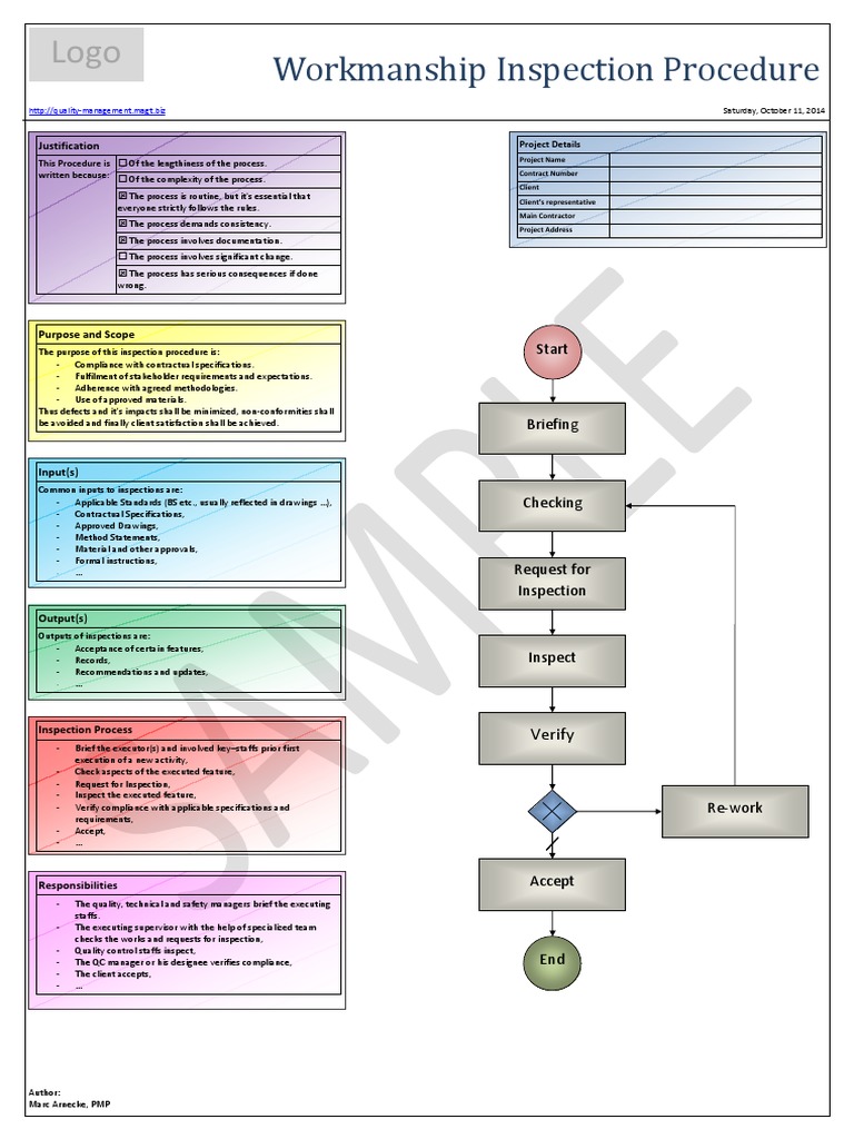 Nspection Procedure Workmanship | PDF | Specification (Technical ...
