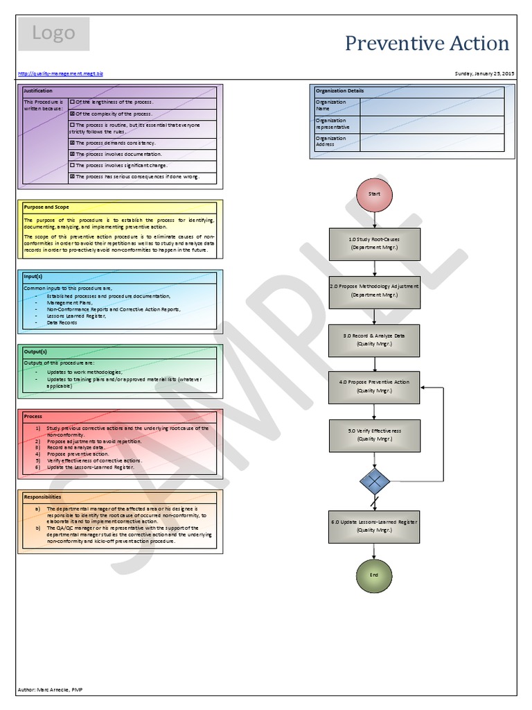 Preventive Action: Organization Details Justification | PDF | Business ...