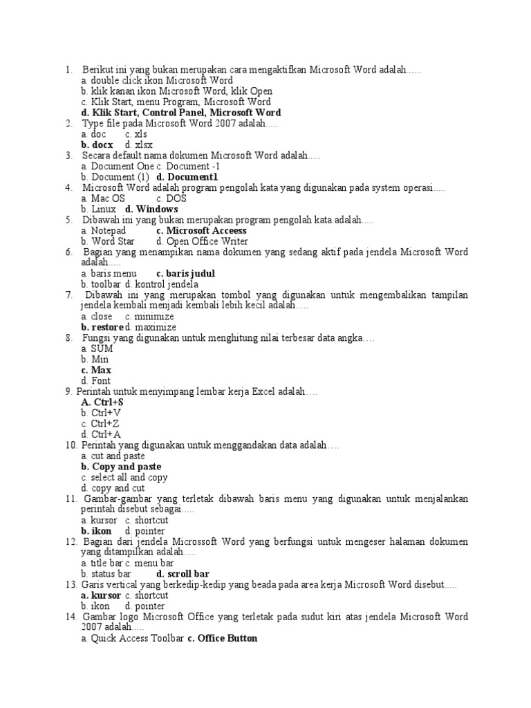 Soal Tik Kelas 8 | PDF