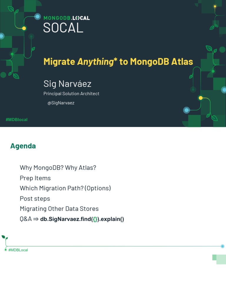 Socal: Migrate Anything To Mongodb Atlas | PDF | Mongo Db | Data