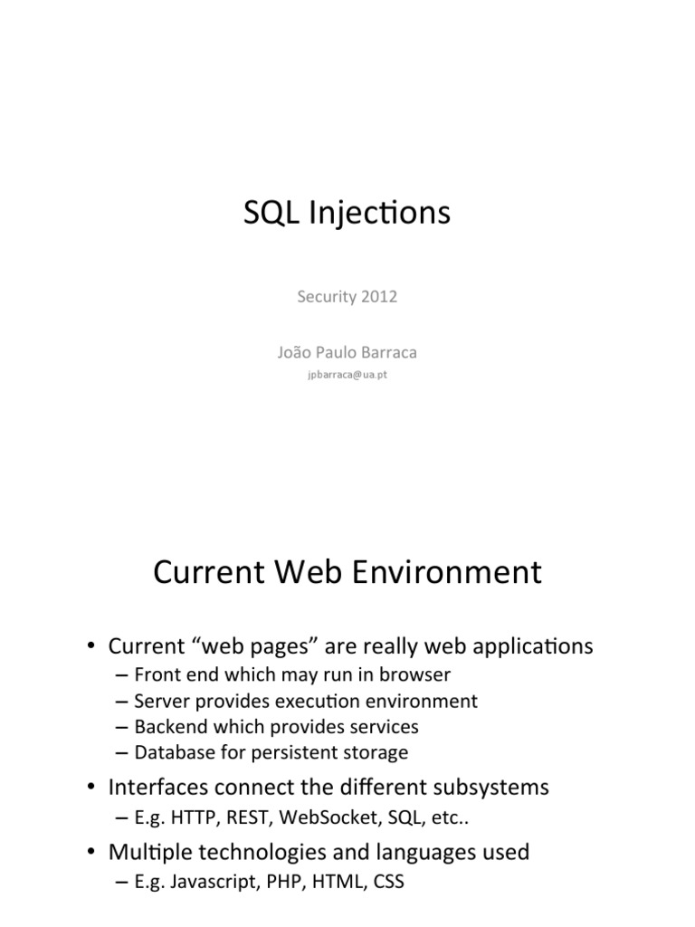 P-SQLInjection | PDF | World Wide Web | Internet & Web