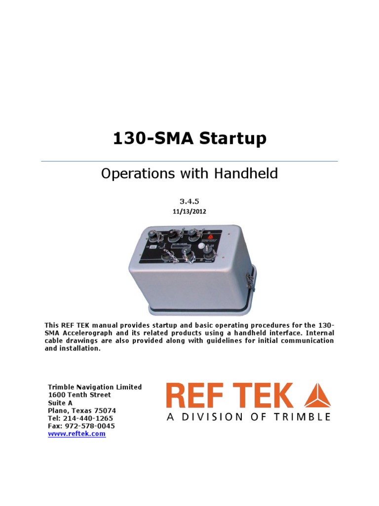 Reftek130 Sma | PDF | Flash Memory | Digital Technology
