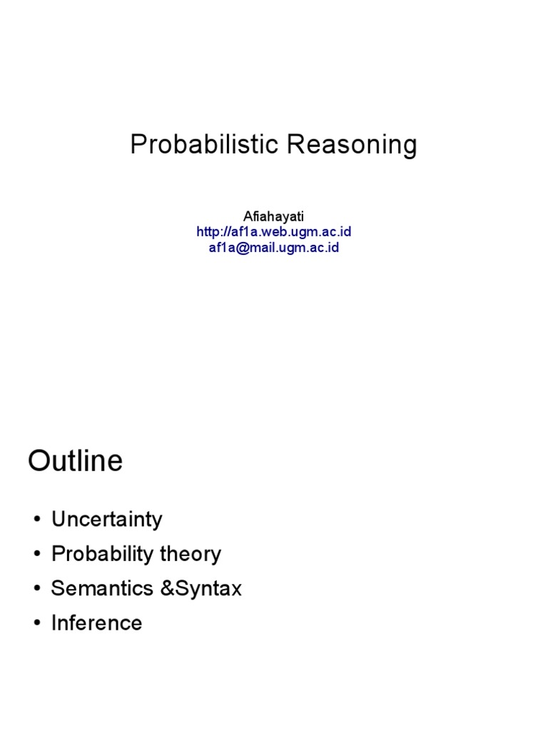 Probabilistic Reasoning PDF | PDF