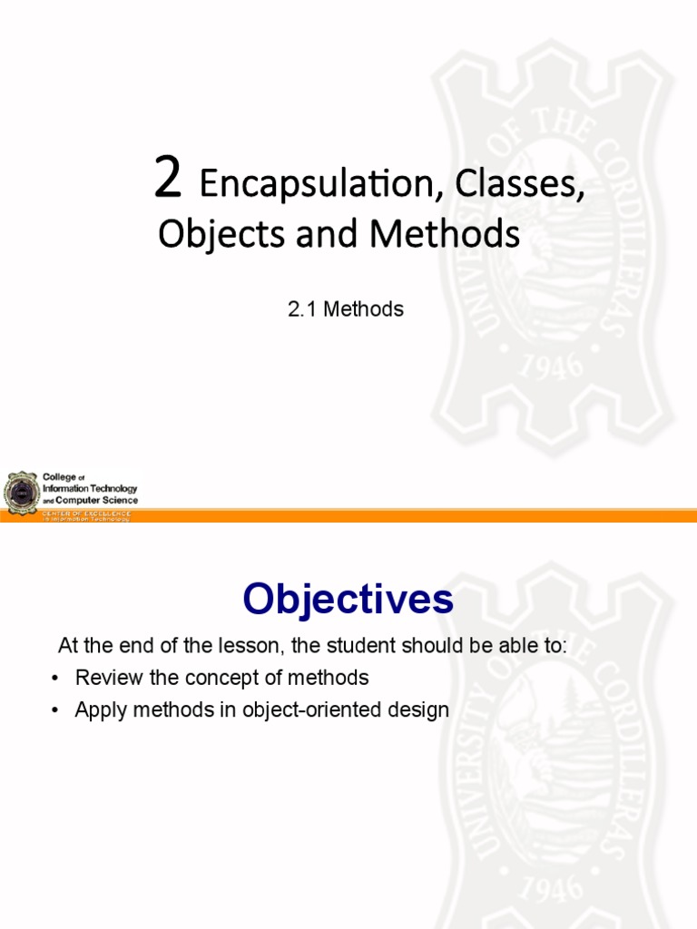 Encapsula, On, Classes, Objects and Methods | PDF