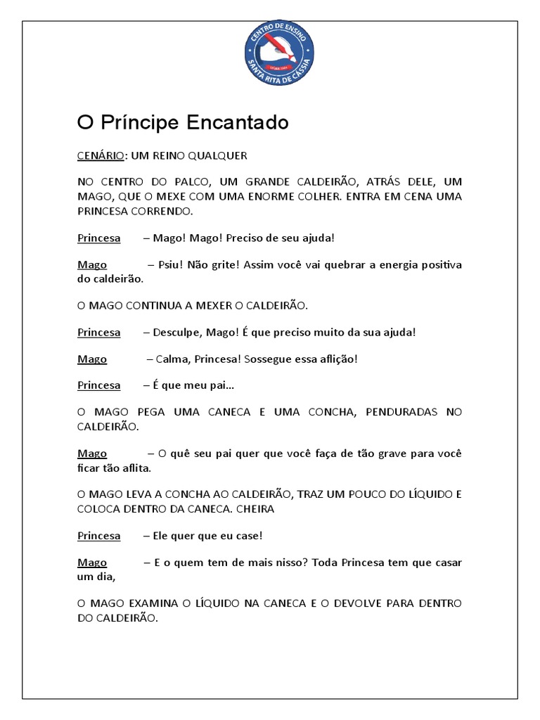 Exemplo de Texto Teatral - GABARITO | PDF | Príncipe | Amor