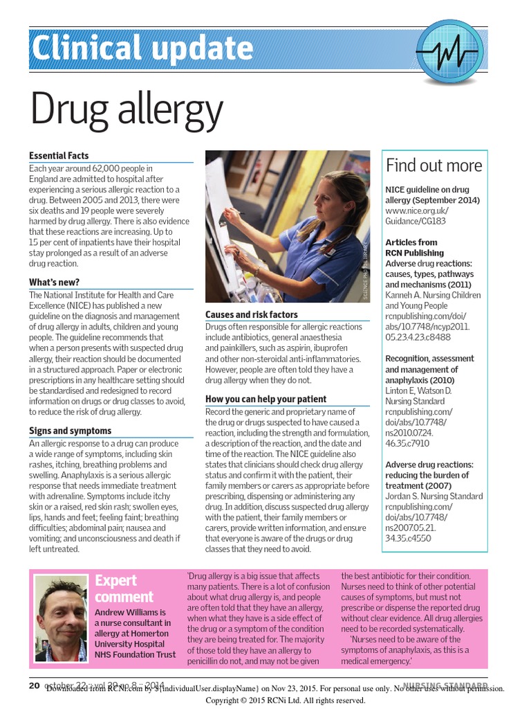 Drug Allergy: Clinical Update | Download Free PDF | Allergy | Medicine