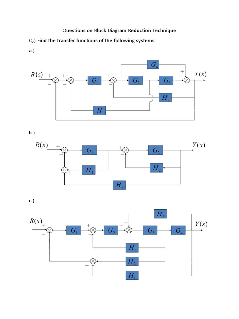 Questions On Block Diagram Reduction Technique | PDF | Teaching Methods ...