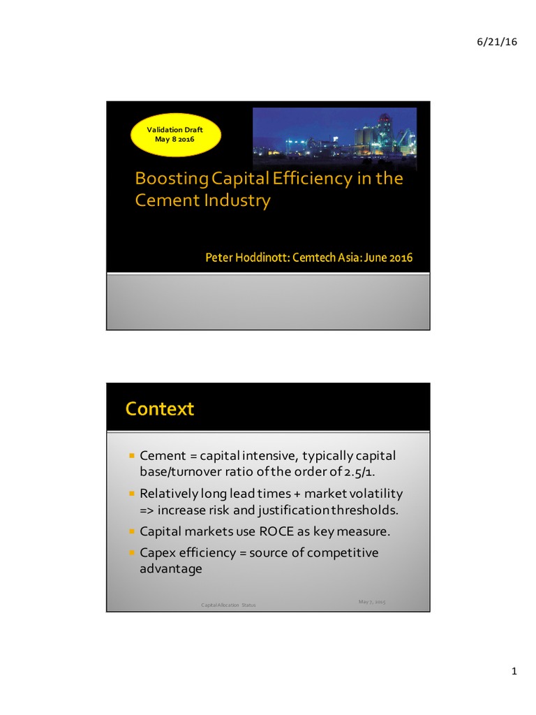 Boosting Capital Efficency in The Cement Industry - Peter Hoddinott ...