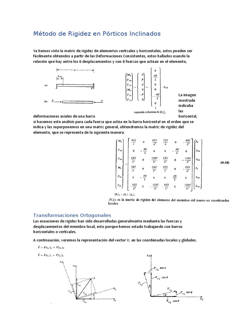 Porticos Inclinados | PDF | Rigidez | Matriz (Matemáticas)