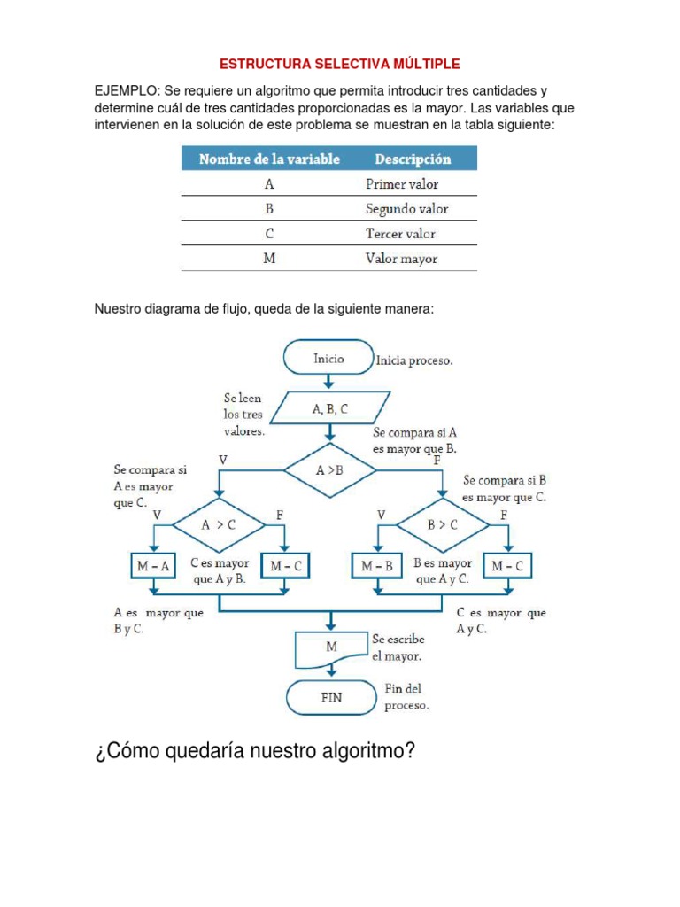 Estructura selectiva múltiple_EJEMPLO_2E | PDF