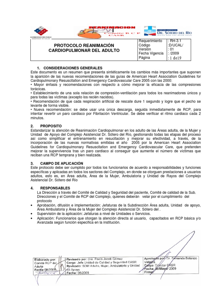 Protocolo de Rcp Adulto