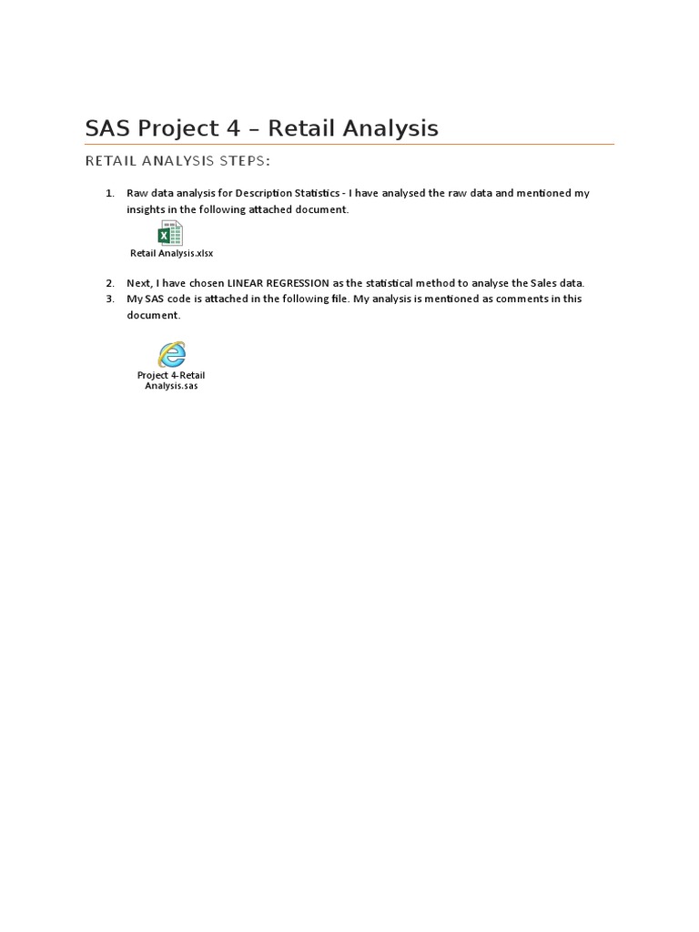 SAS Project 4 - Retail Analysis Submission Report | PDF | Business | Computers