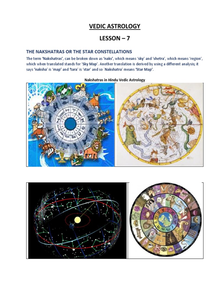 Vedic Astrology Lesson - 7: The Nakshatras or The Star Constellations ...