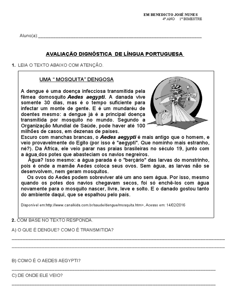 Aval - Diag. 4 Ano 2020 Port BJN | PDF | Aedes aegypti | Mosquito