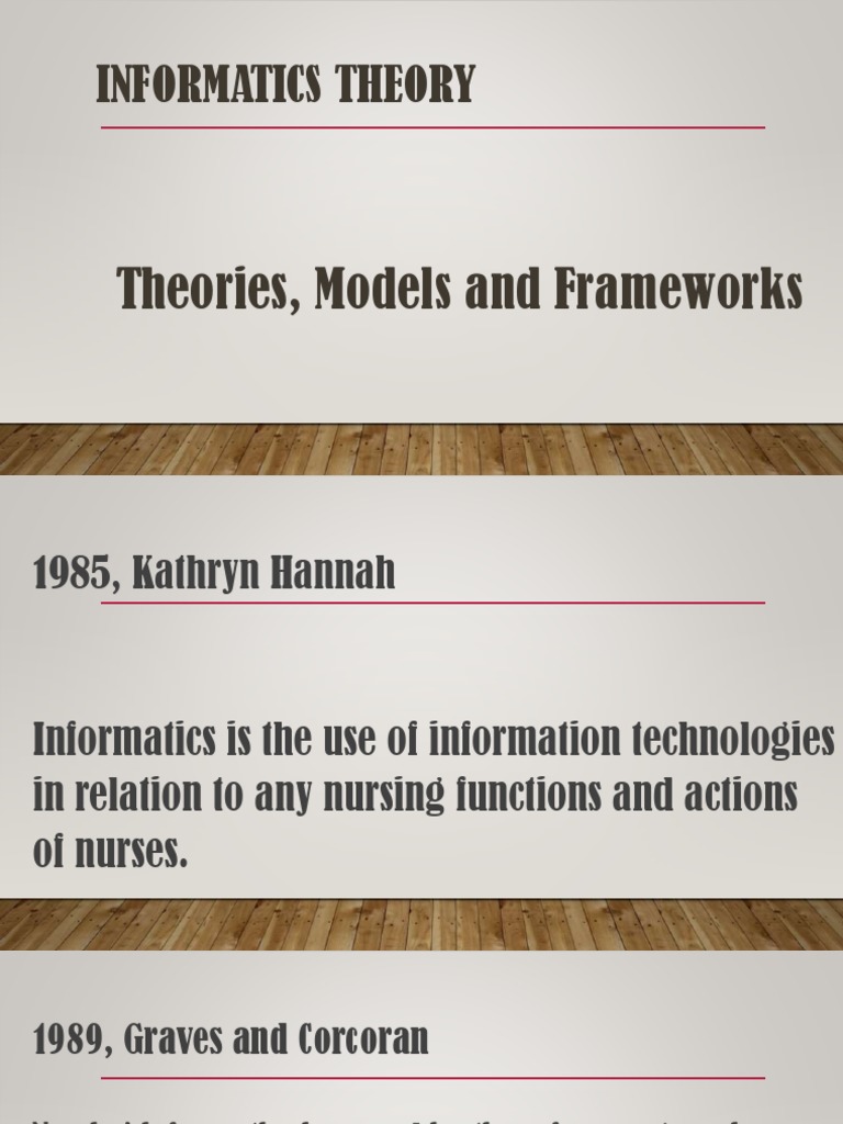 Nursing Informatics Theories and Models | PDF | Health Informatics ...