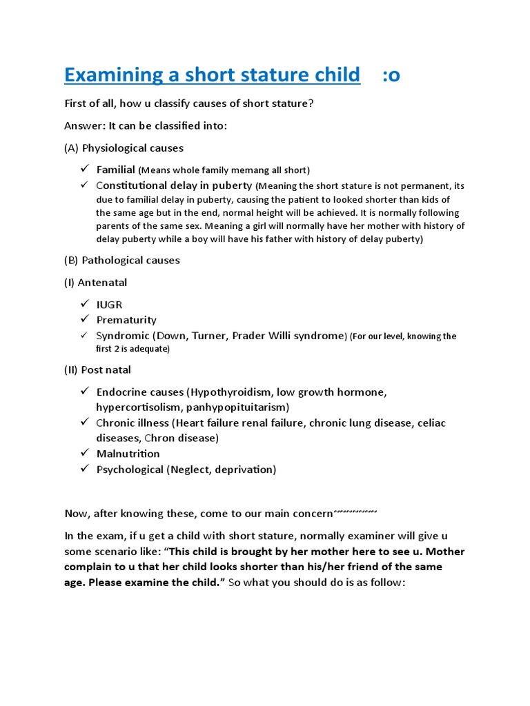 Approaching Short Stature in Children | PDF | Human Diseases And ...