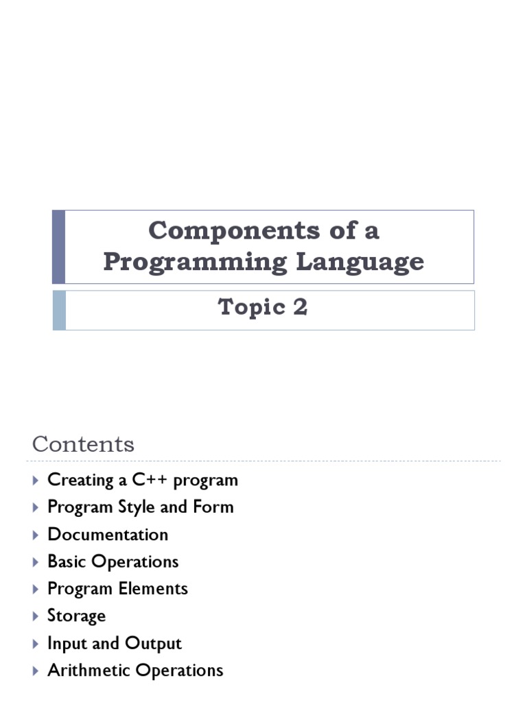 CSC425 Topic 2 Components of A Programming Language | PDF | Data Type ...