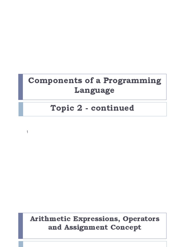 CSC425 Topic 2 Components of Programming Language - Part2 | PDF ...