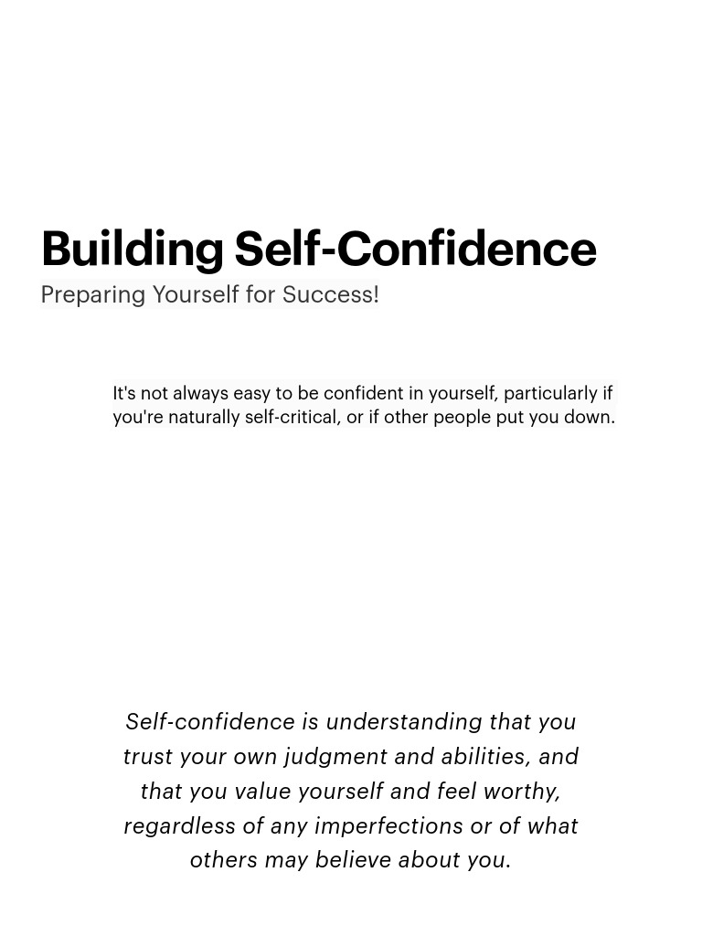 Boosting Self-Confidence Techniques | PDF