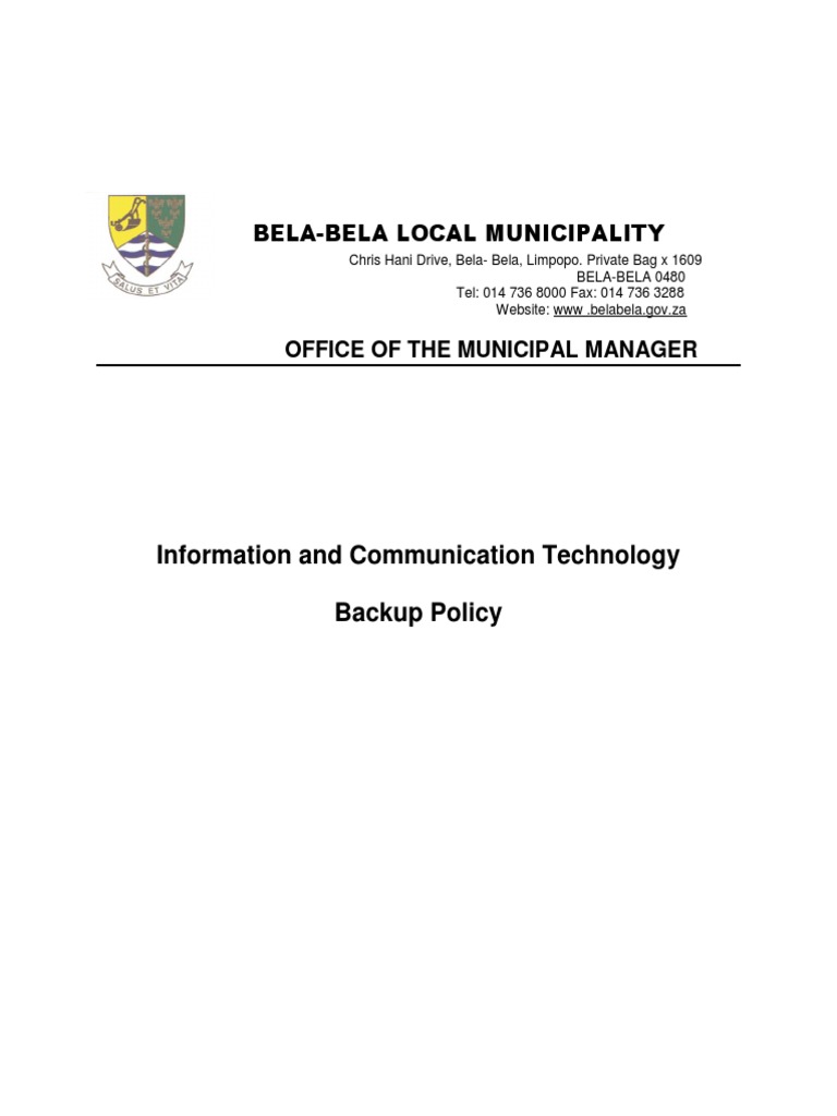 ICT Backup Procedure Policy | PDF | Backup | Computer Data Storage