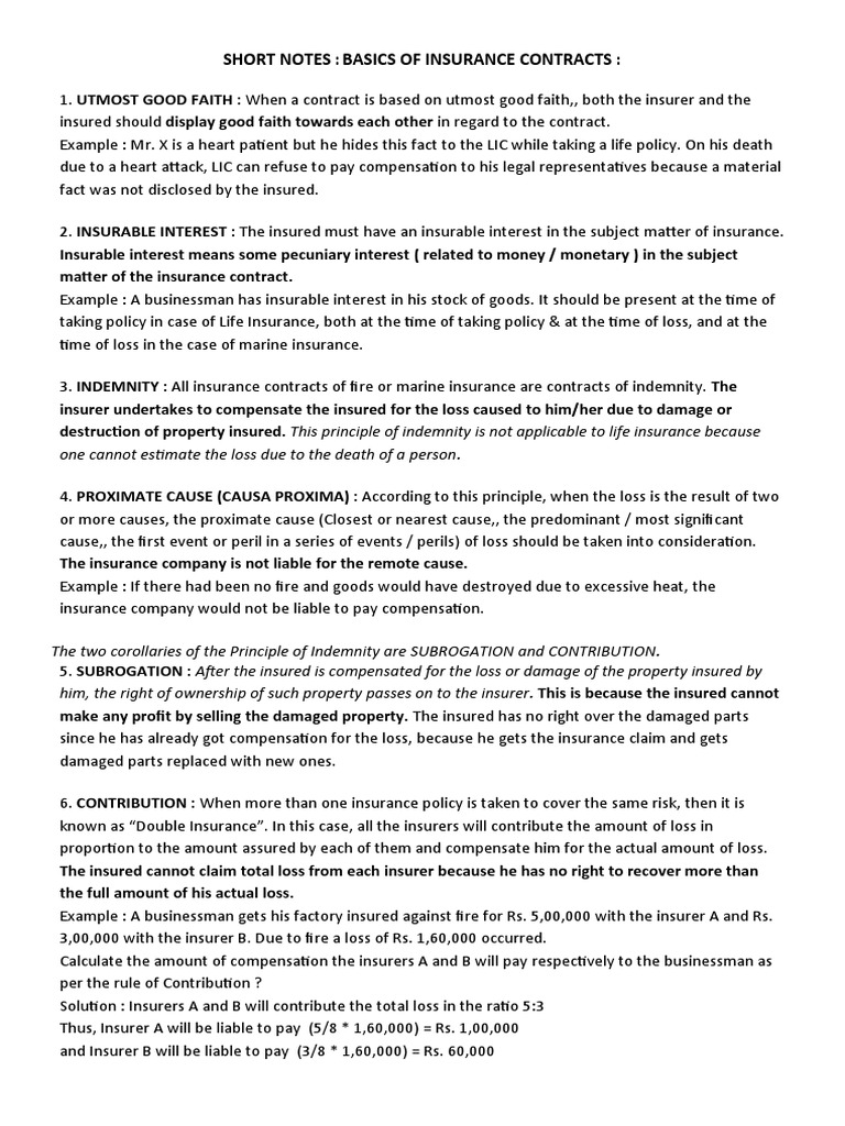 Types of Insurance Contracts | PDF | Subrogation | Insurance