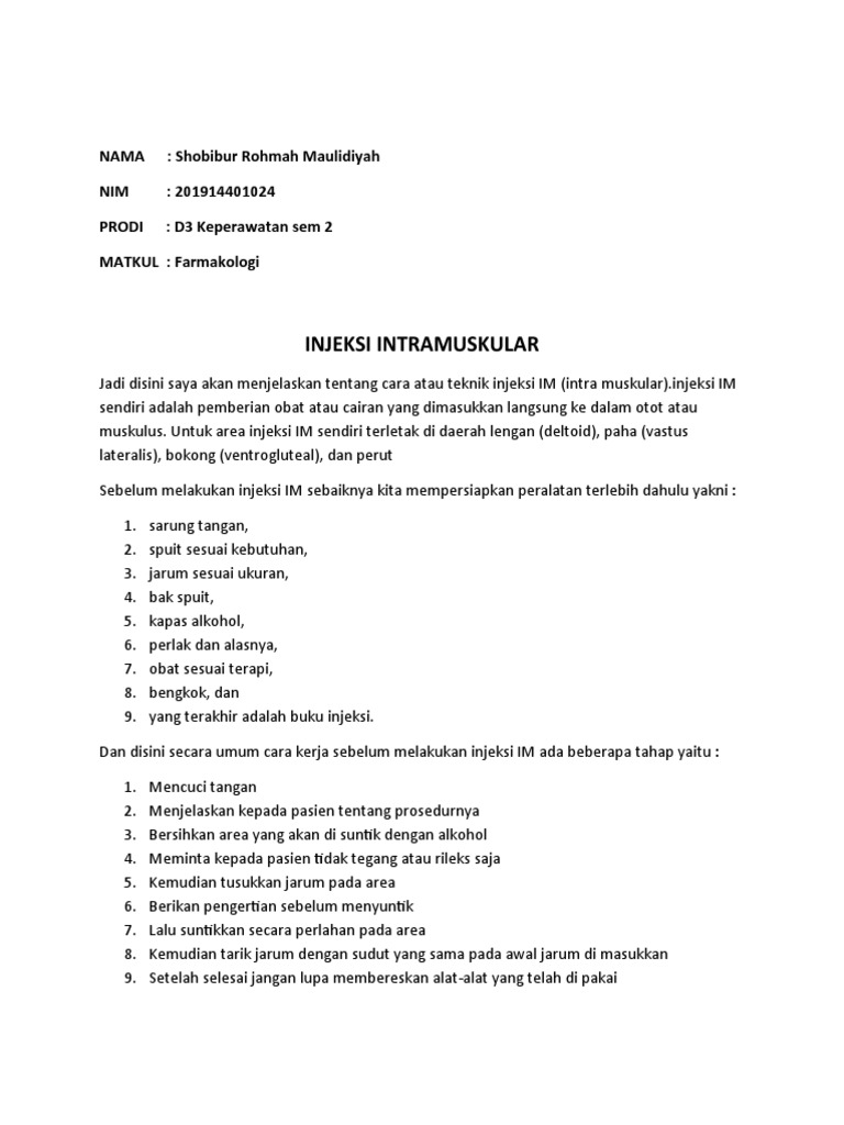 Injeksi Intramuskular | PDF