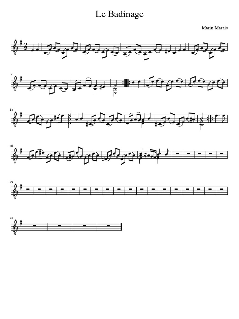 Le Badinage: Marin Marais | PDF