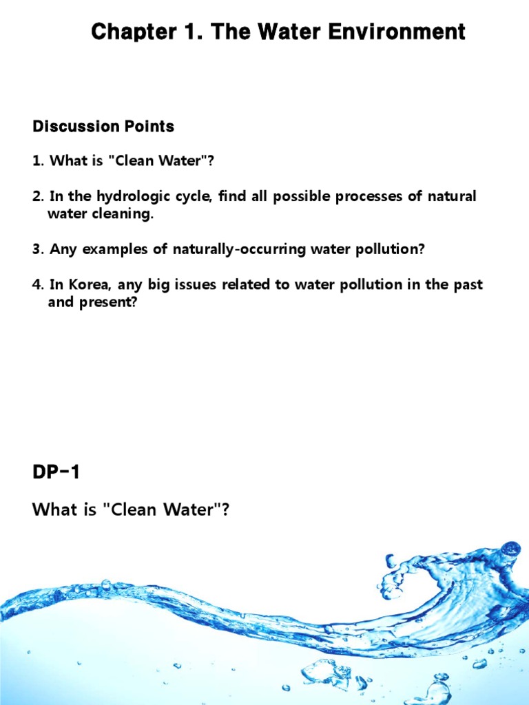 Chapter 1. The Water Environment: Discussion Points | PDF | Foreign ...