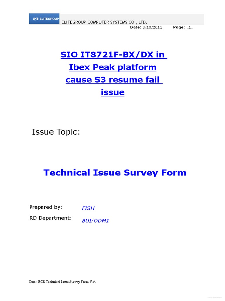 SIO IT8721F-BX/DX in Ibex Peak Platform Cause S3 Resume Fail Issue | PDF | Electronic ...