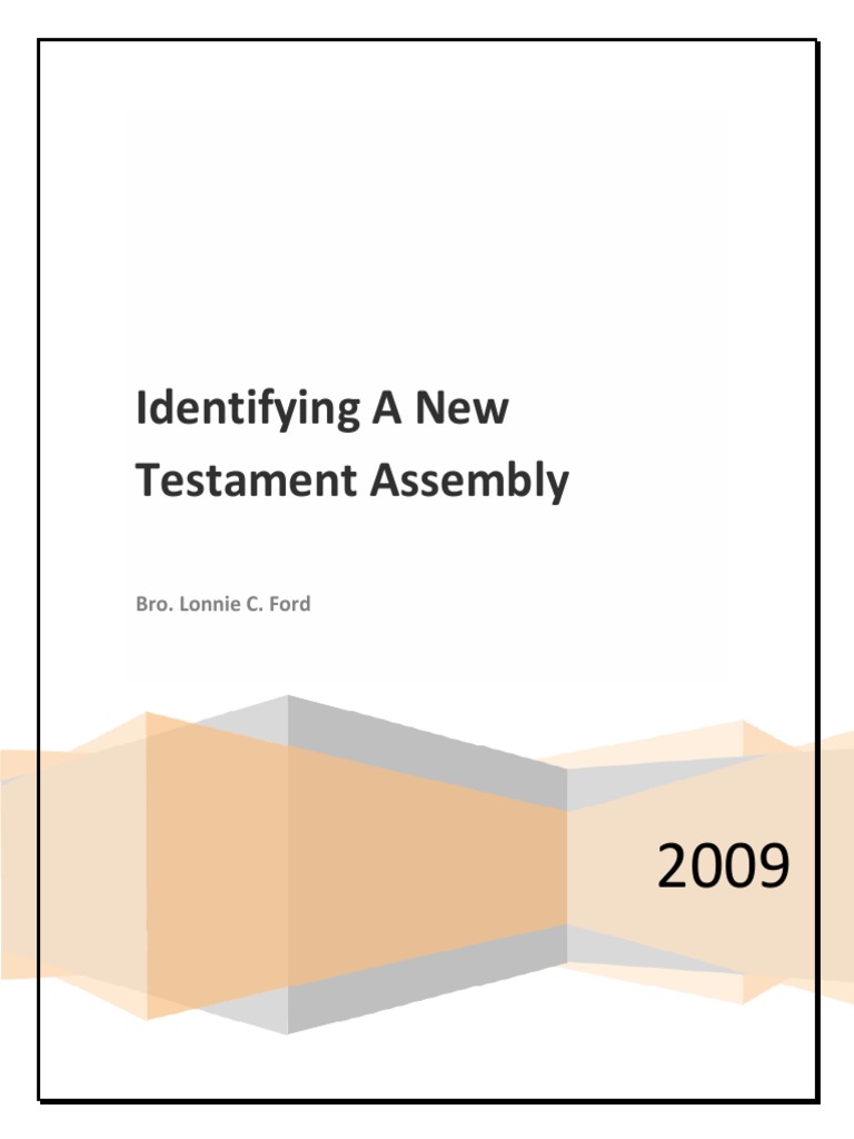 Identifying NT Assembly | PDF | Christian Church | Baptism