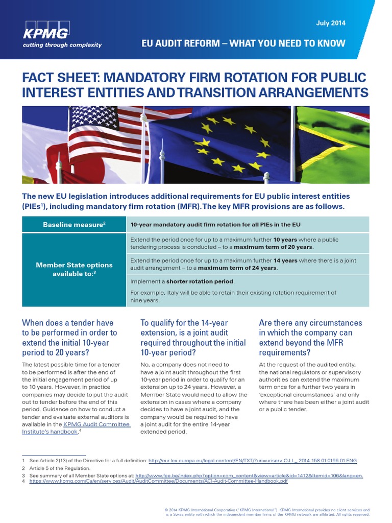 Fact Sheet: Mandatory Firm Rotation For Public Interest Entities and ...
