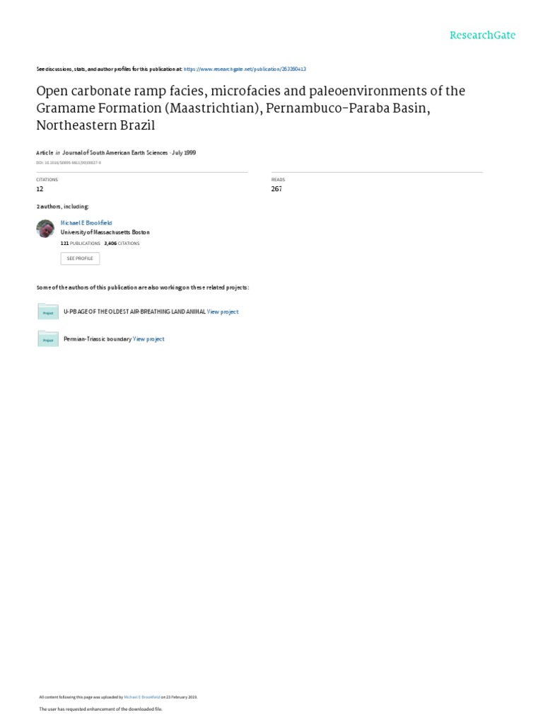 Open Carbonate Ramp Facies Microfacies and Paleoen | PDF | Rift ...