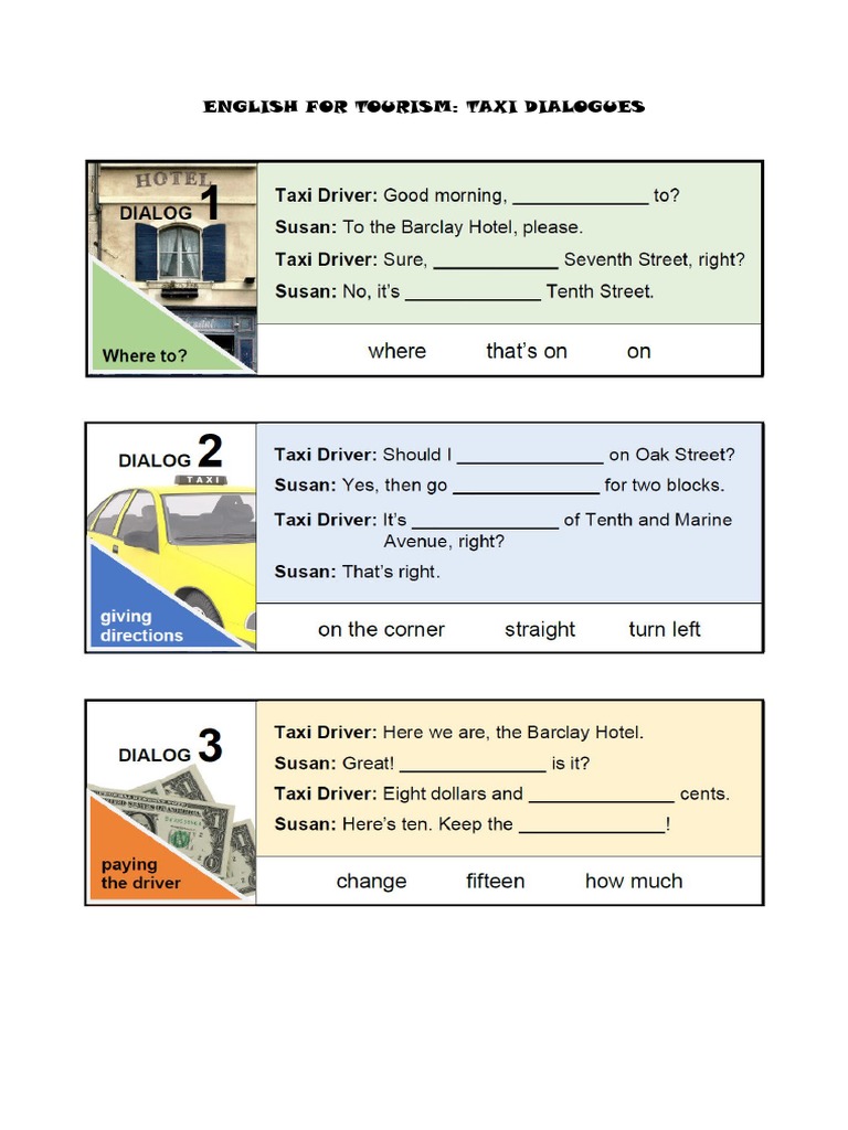 English For Tourism - Taxi Dialogues | PDF