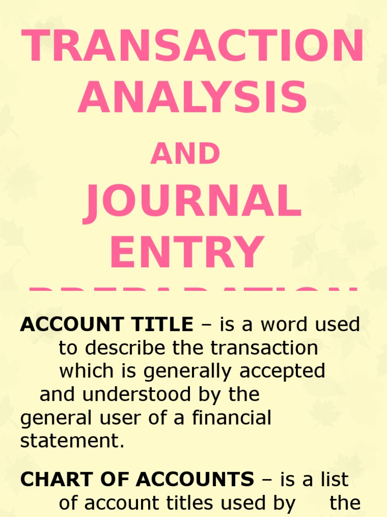 Transaction Analysis Journal Entry Preparation | PDF | Expense | Revenue